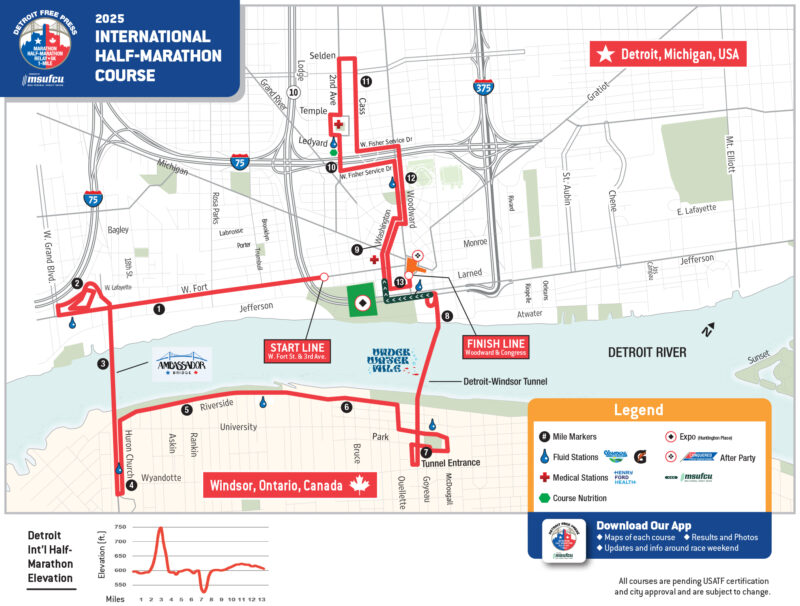 Detroit Free Press Marathon – Course Maps