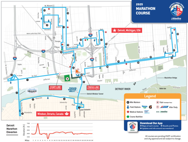 Detroit Free Press Marathon – Course Maps